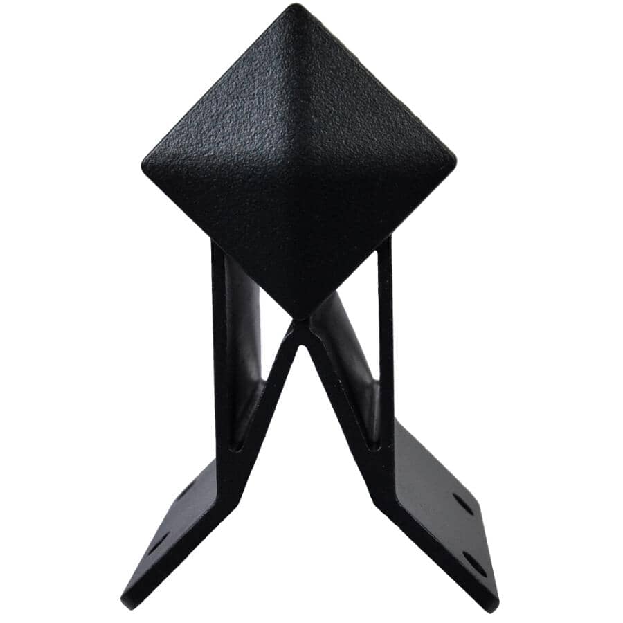 REGAL IDEAS Textured Black Aluminum Outside Corner Side Mount Post ...