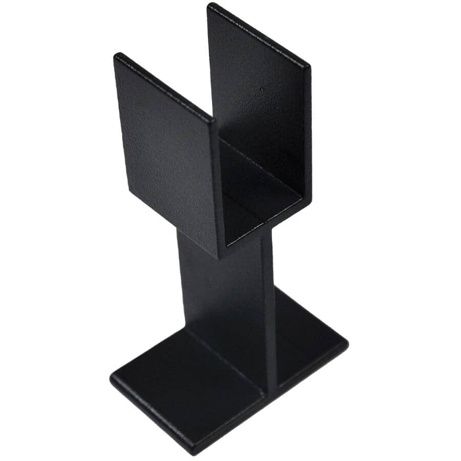 REGAL IDEAS Textured Black Aluminum Stair Rail Support Leg | Home Hardware