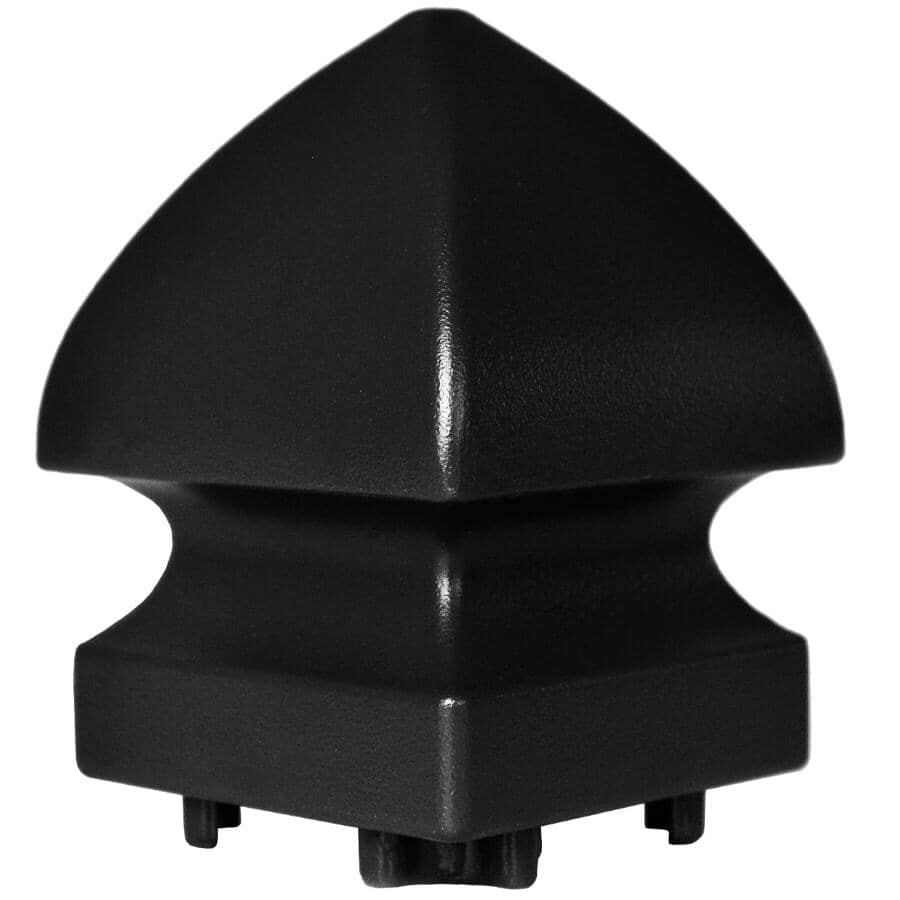 REGAL IDEAS Textured Black Aluminum Railing Decorative Post Cap | Home ...