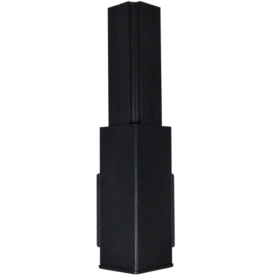 REGAL IDEAS Textured Black Aluminum Outside Corner Side Mount Post ...