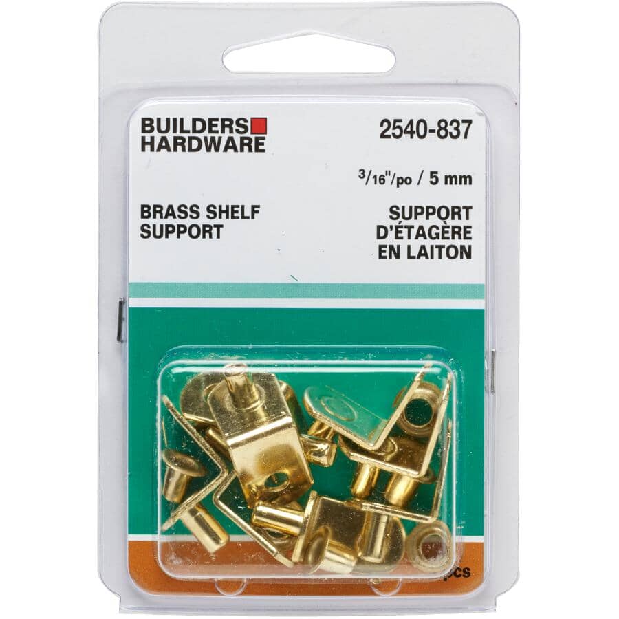Builder'S Hardware 8 Pack 5mm Brass Angled Shelf Supports | Home Hardware