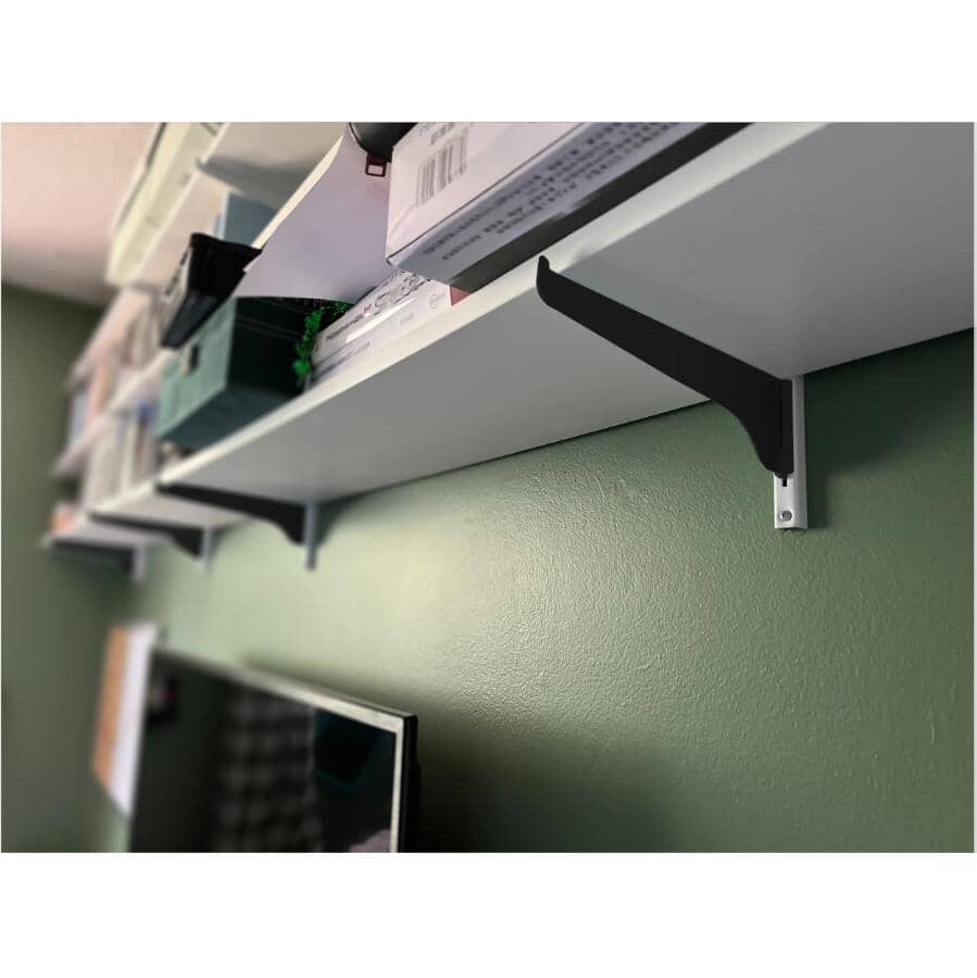ONWARD 6" Black Single Track Shelf Bracket | Home Hardware