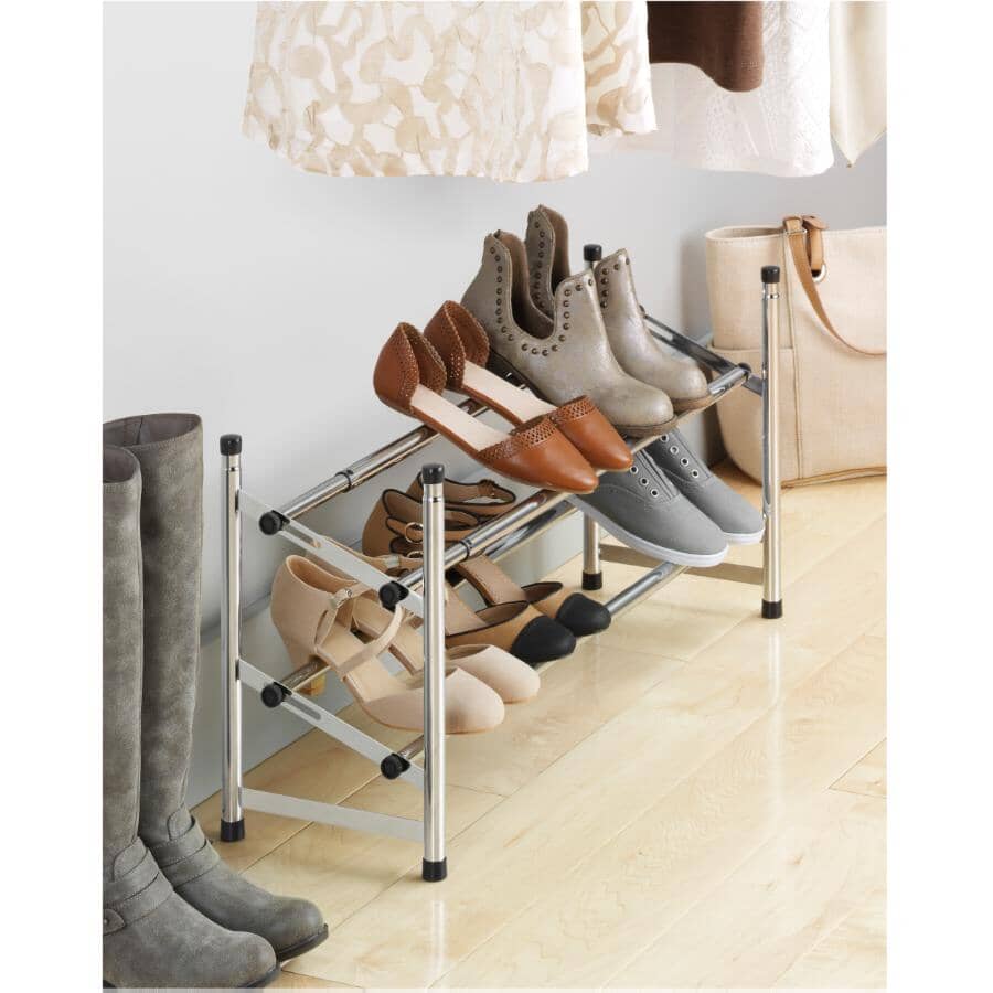 WHITMOR 2 Tier Shoe Rack - Chrome | Home Hardware