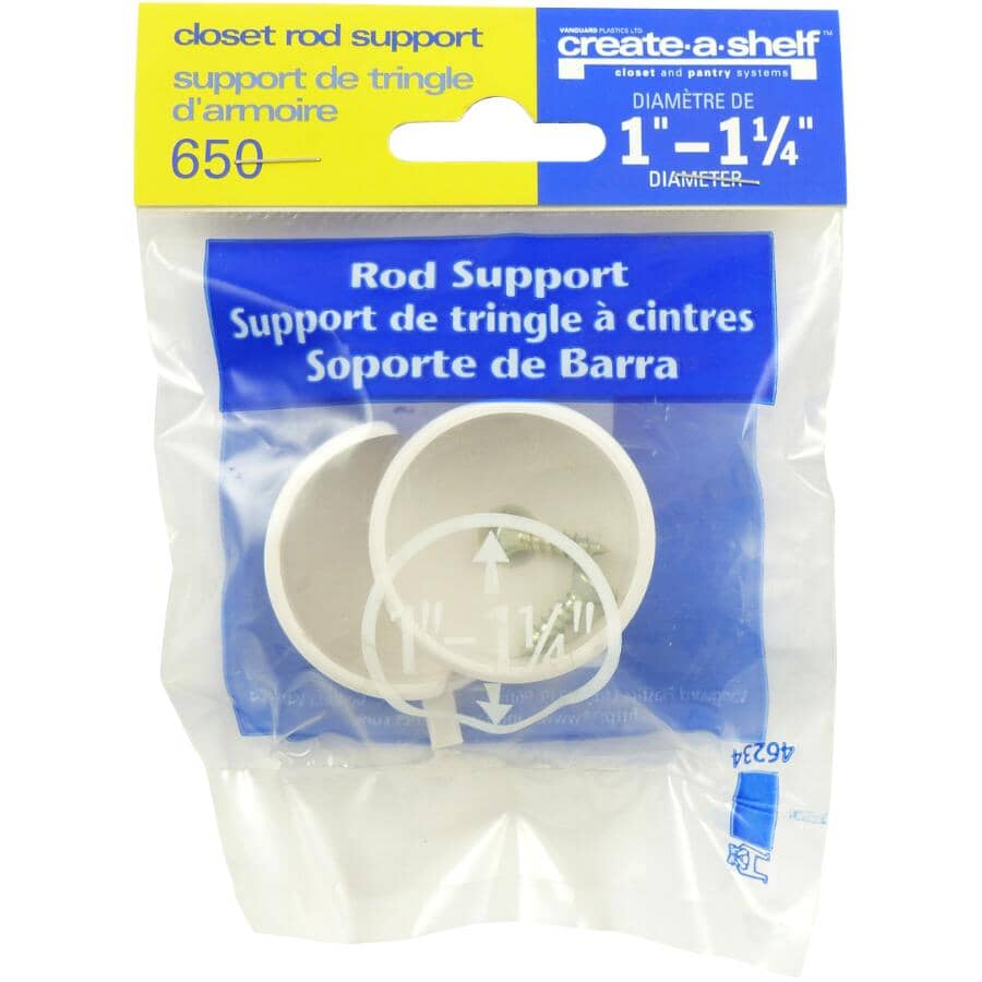 CREATE A SHELF 1 Pair 1" - 1-1/4" White Pole Sockets | Home Hardware