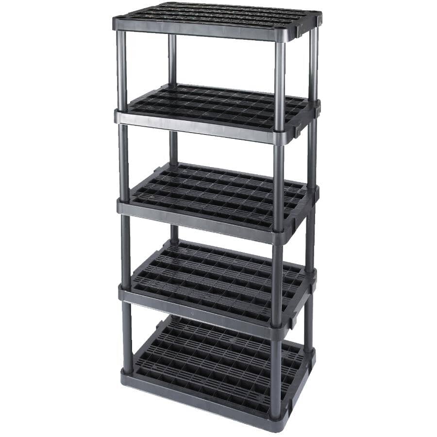 MAXIT 36" x 24" x 72" 5 Shelf Extra Heavy Duty Black Poly Shelving Unit ...