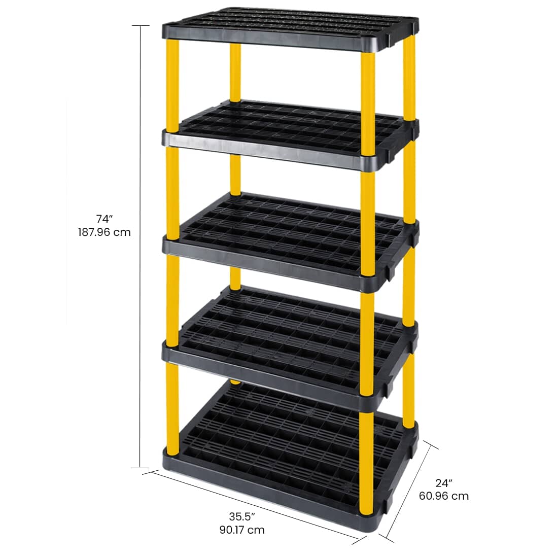 MAXIT 36" x 24" x 74" 5 Shelf Extra Heavy Duty Shelving Unit | Home ...