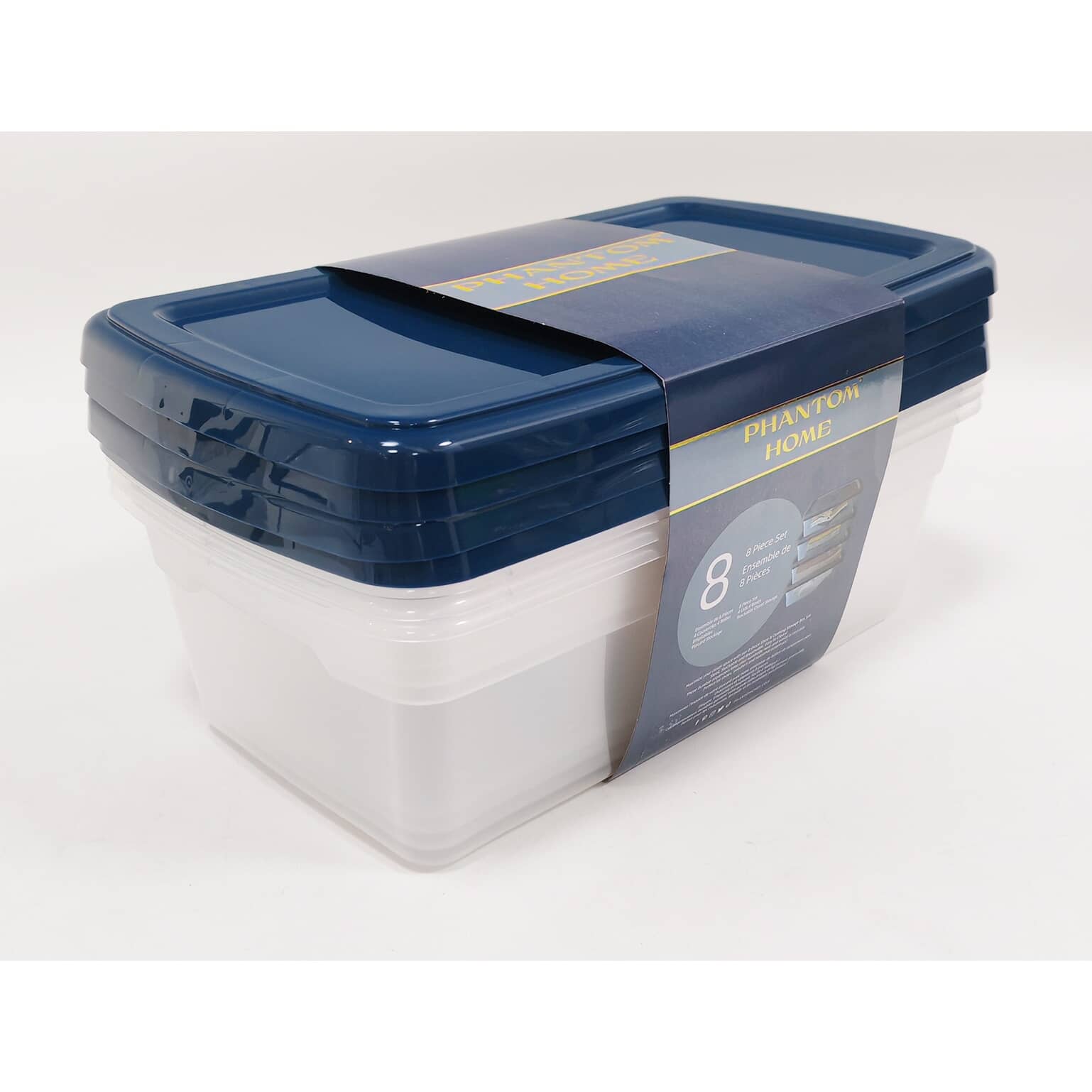 PHANTOM CHEF 4 Pack Shoe Storage Boxes with Navy Lids | Home Hardware
