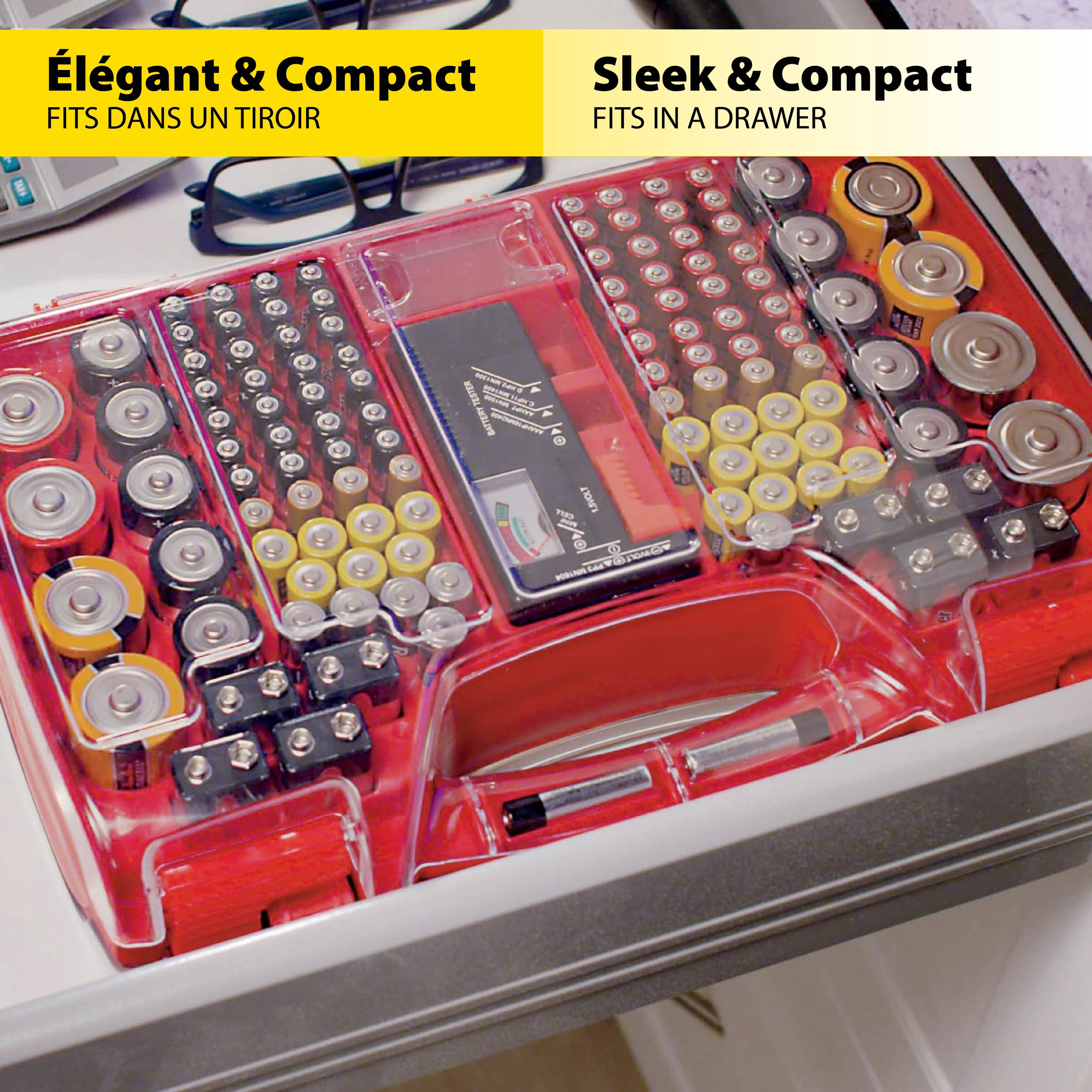 BATTERY DADDY 180 Battery Organizer & Storage Case with Tester | Home ...