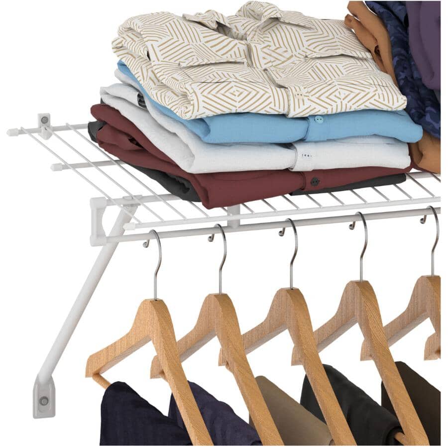 CLOSETMAID 16" x 6' White Wire Shelf, with Rod | Home Hardware