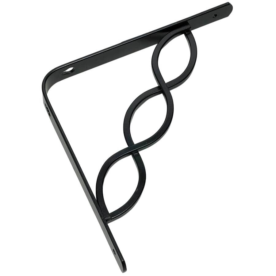 ONWARD 8" Decorative Black Scroll Shelf Bracket | Home Hardware