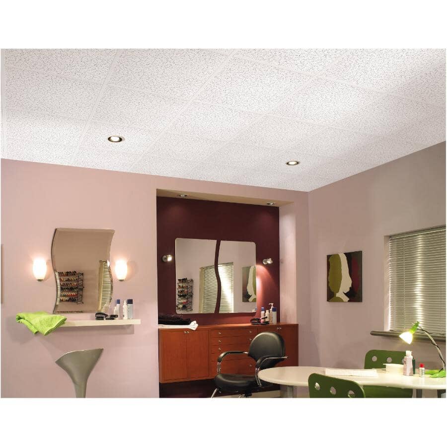 ARMSTRONG CEILINGS 2' x 2' Random Textured Mineral Fibre Ceiling Panel ...