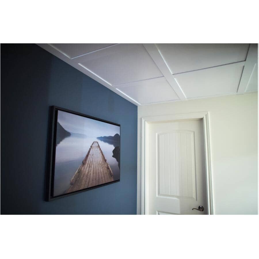 EMBASSY CEILINGS 4 Pack 2' x 2' Embassy White Ceiling Panels | Home ...