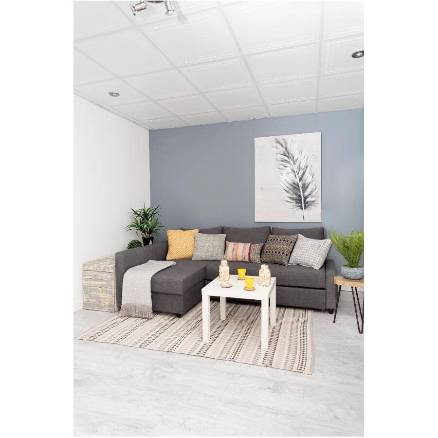 MURDESIGN Paquet de 8 panneaux de plafond Encore de 24 x 24 po, blanc ...