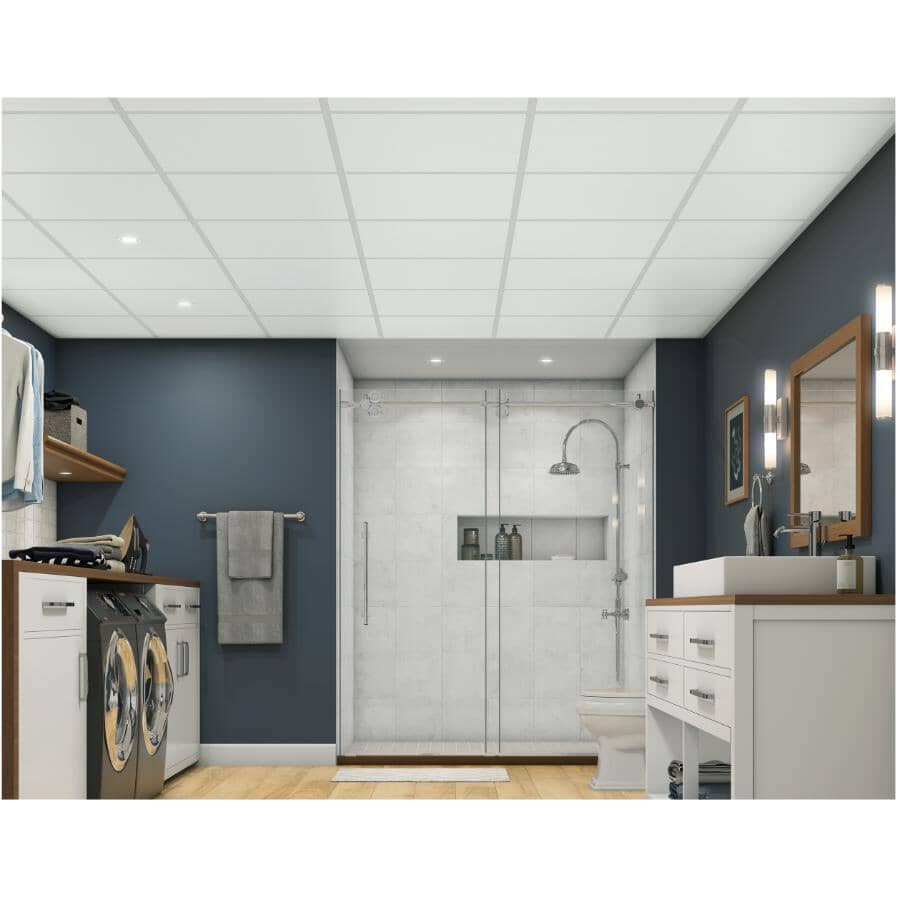 ARMSTRONG CEILINGS Flat White Easy Elegance PVC Ceiling Tiles | Home ...