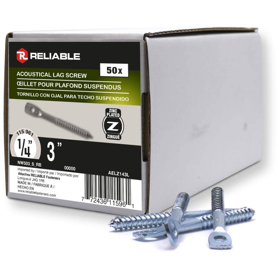 RELIABLE FASTENERS 1/4" x 3" Acoustical Lag Screws | Home Hardware