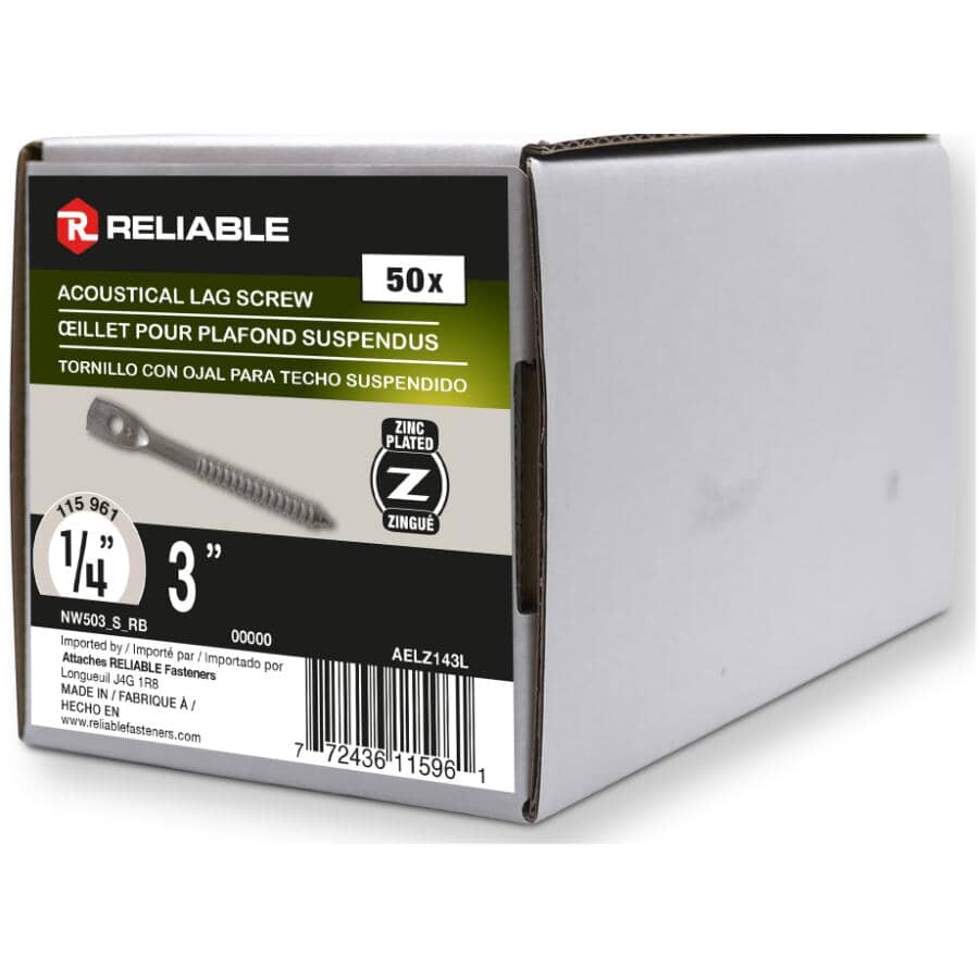 RELIABLE FASTENERS 1/4" x 3" Acoustical Lag Screws | Home Hardware