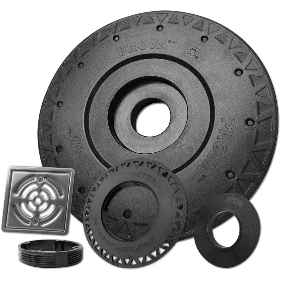 PROVA Drain Plus Adapter with Stainless Steel Grate | Home Hardware