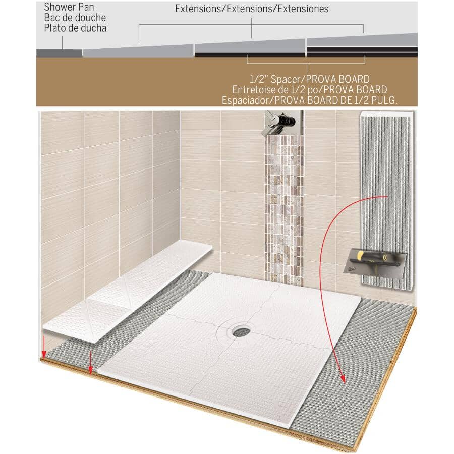 PROVA Shower Pan Extension Kit - 4 Pack | Home Hardware