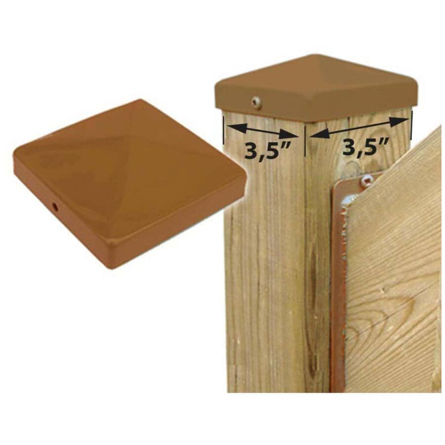 Pylex 4" x 4" Cedar Steel Fence Post Cap | Home Hardware