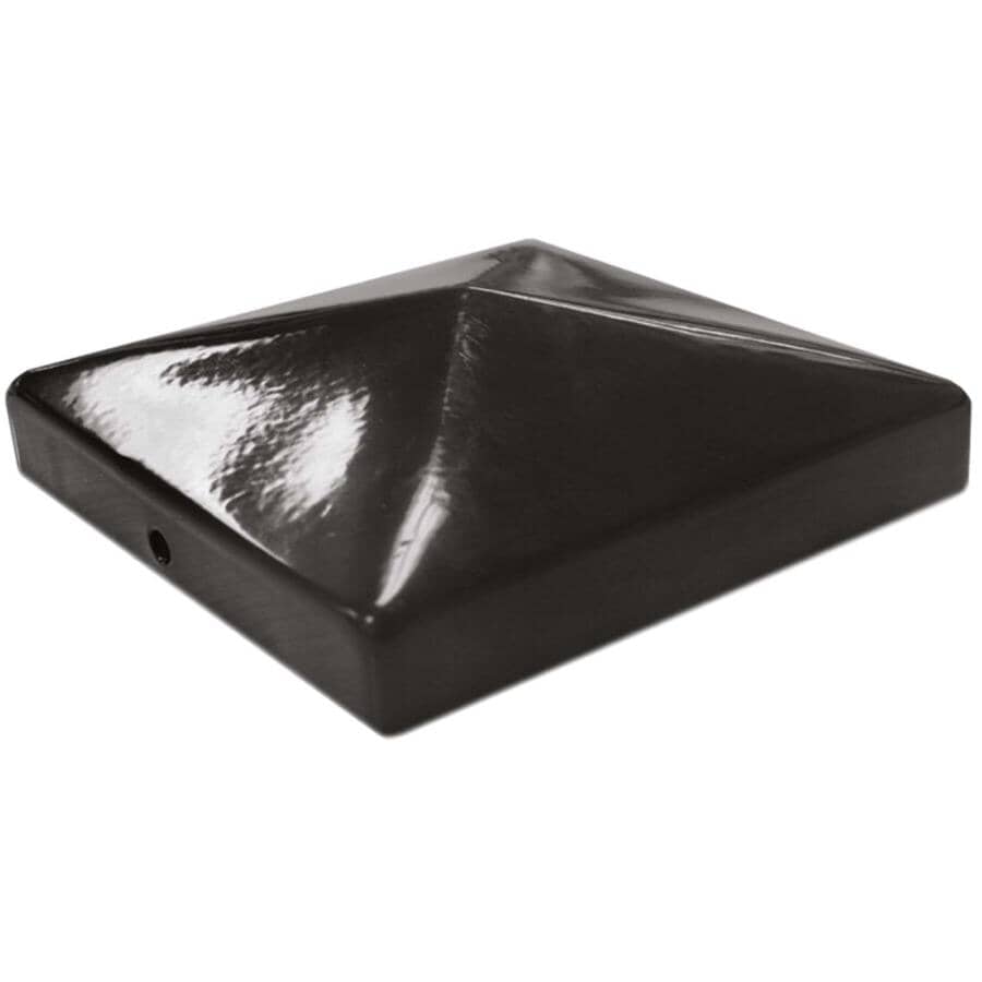 PYLEX 6" x 6" Black Steel Fence Post Cap | Home Hardware