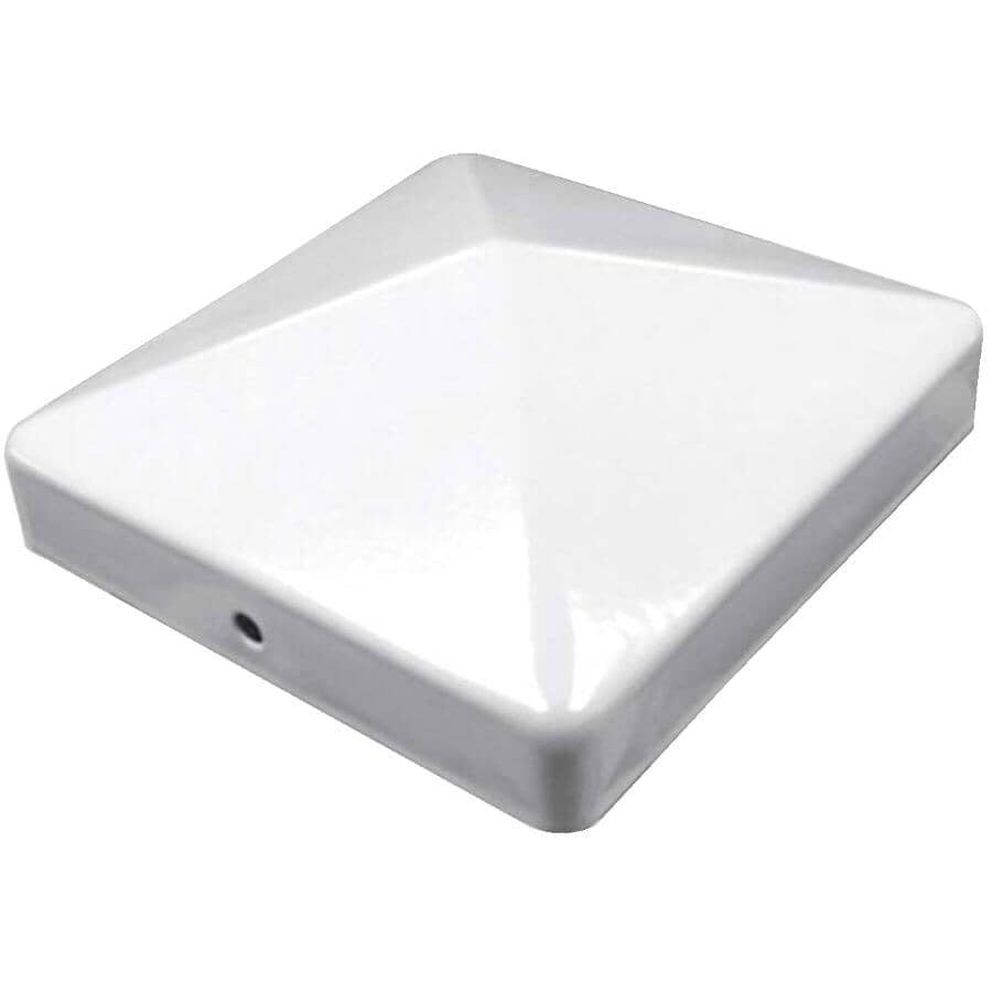 Pylex 4" x 4" White Steel Fence Post Cap | Home Hardware
