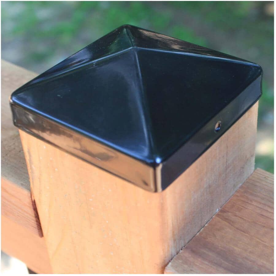 PYLEX 4" x 4" Black Steel Fence Post Cap | Home Hardware