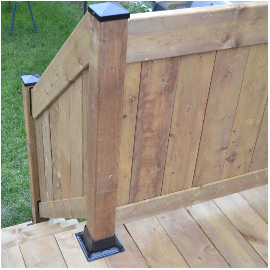 PYLEX 4" x 4" Black Steel Fence Post Cap | Home Hardware