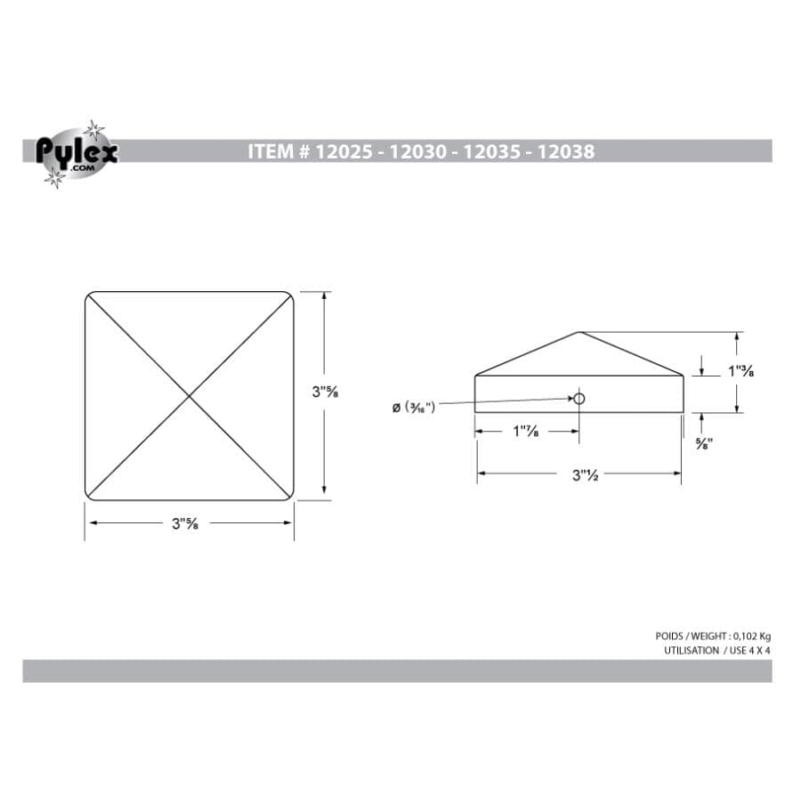 PYLEX 4" x 4" Black Steel Fence Post Cap | Home Hardware