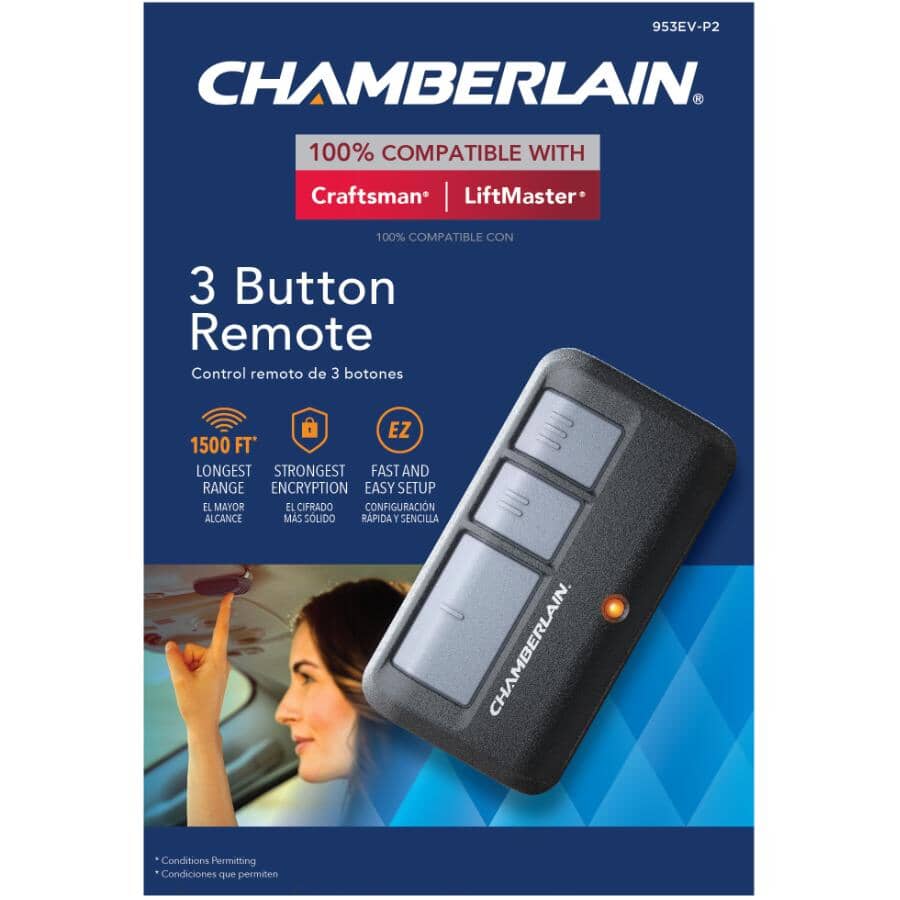 CHAMBERLAIN MyQ 3 Button Universal Garage Door Opener Remote | Home ...