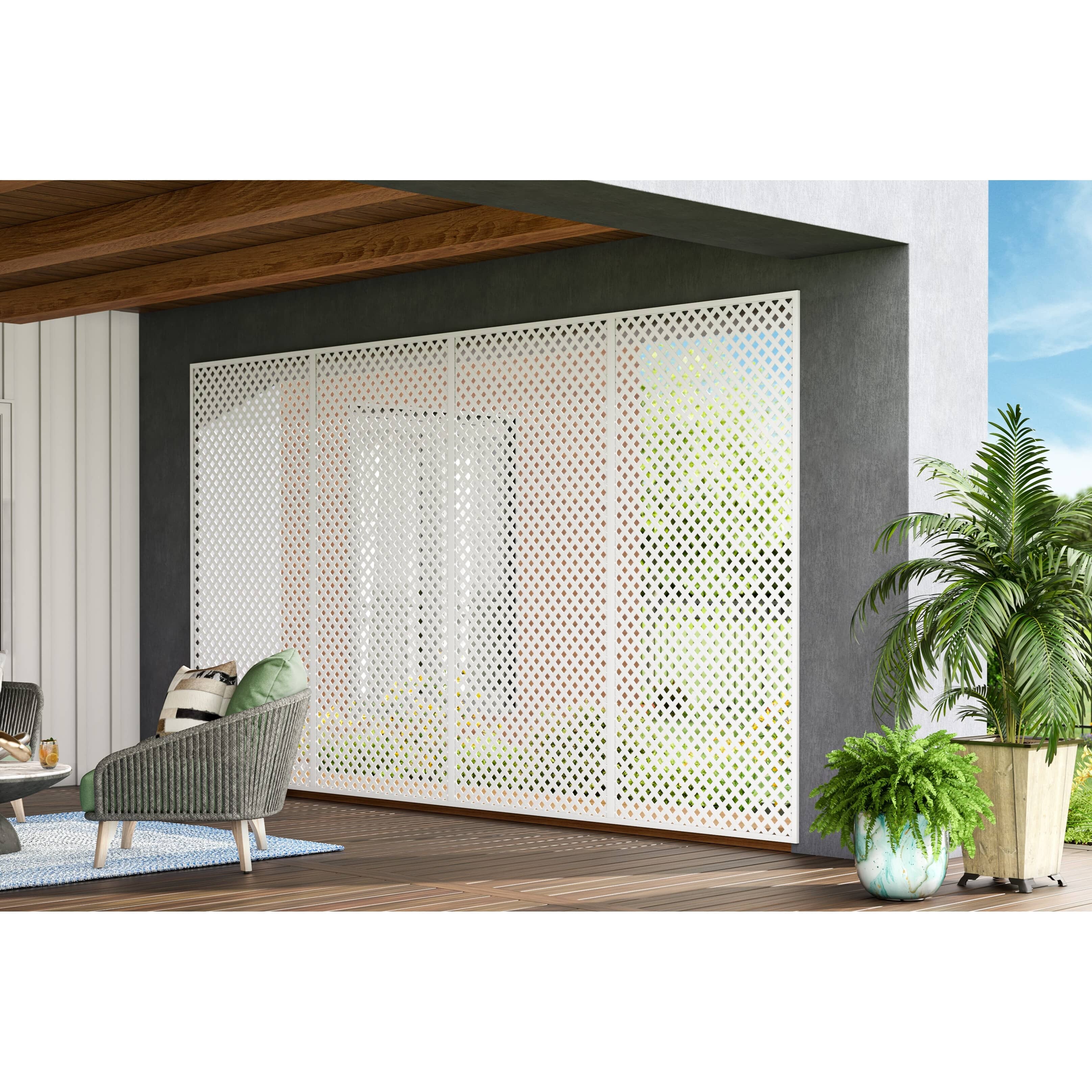 BARRETTE 4' x 8' Diamond Vinyl Privacy Lattice | Home Hardware