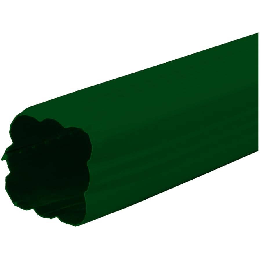 KAYCAN 2-1/2" x 2-1/2" x 10' Forest Green Semi Gloss Aluminum Gutter ...