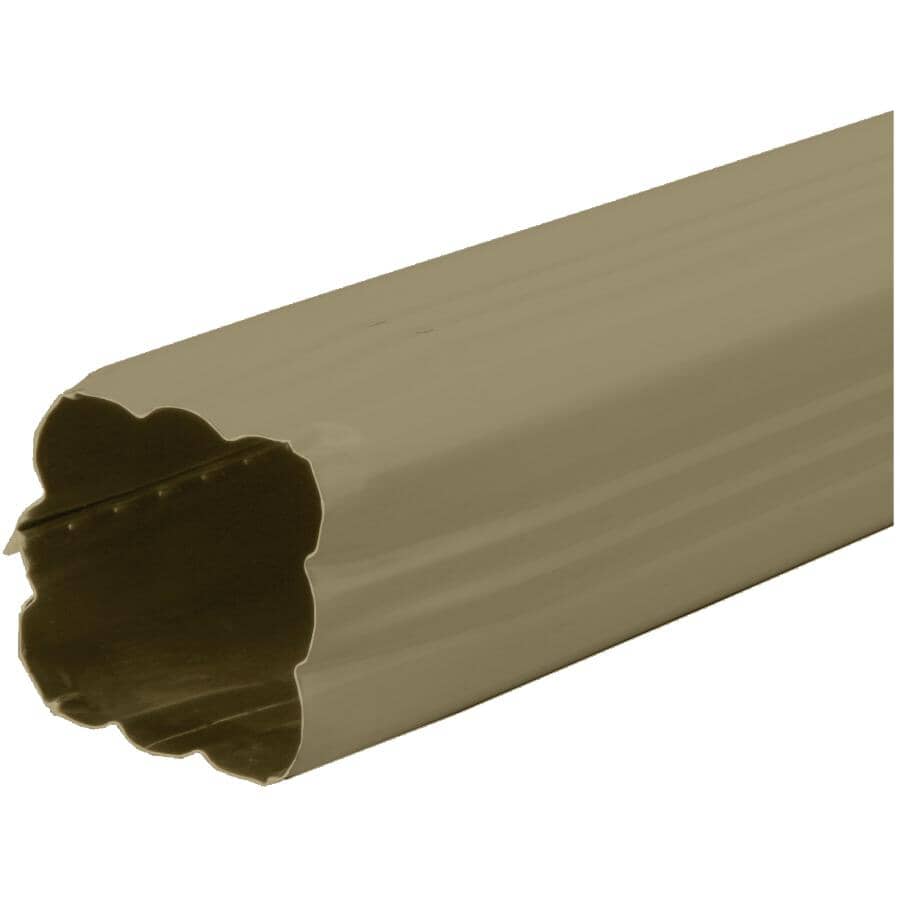 KAYCAN 2-1/2" x 2-1/2" x 10' Prestige Beige Aluminum Gutter Downpipe ...
