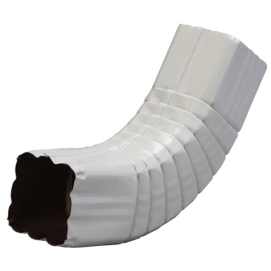 KAYCAN 2-1/2" Square 30 Degree White Aluminum Gutter Elbow | Home Hardware