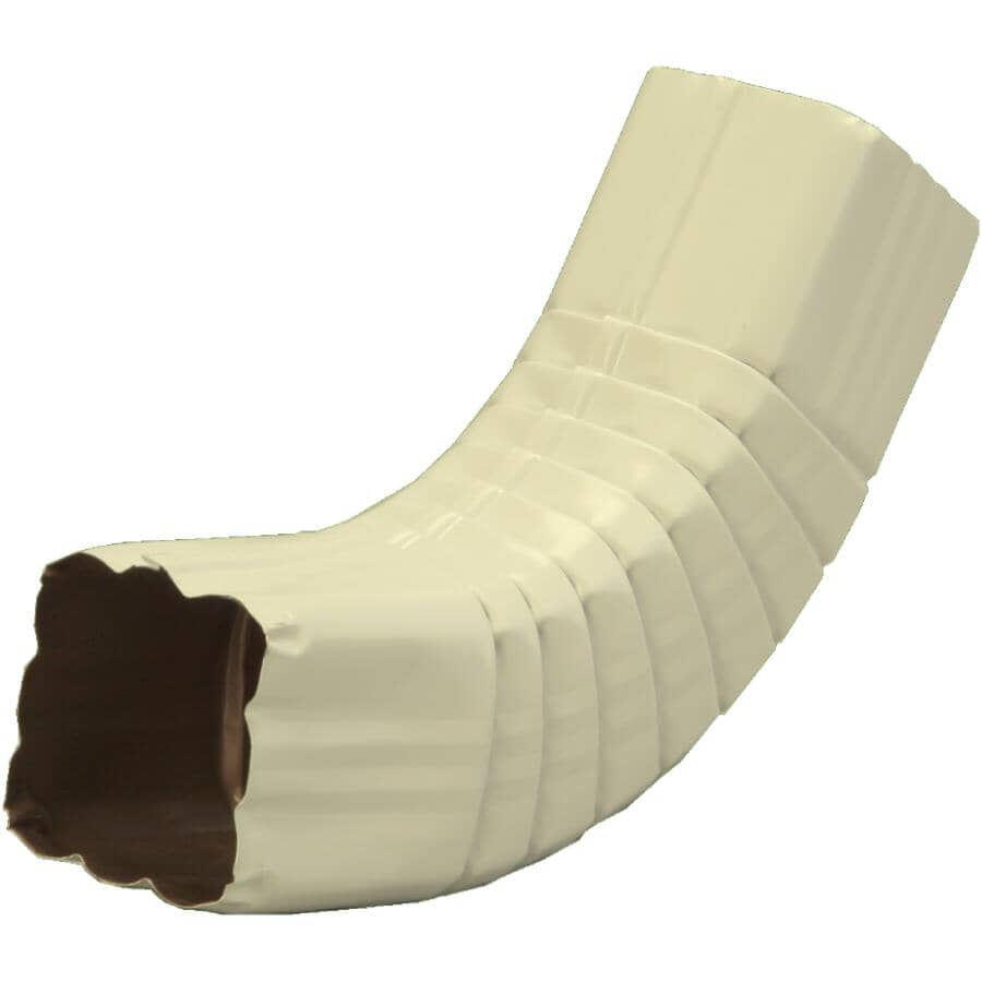 KAYCAN 2" x 3" Ivory "A" Aluminum Gutter Elbow | Home Hardware