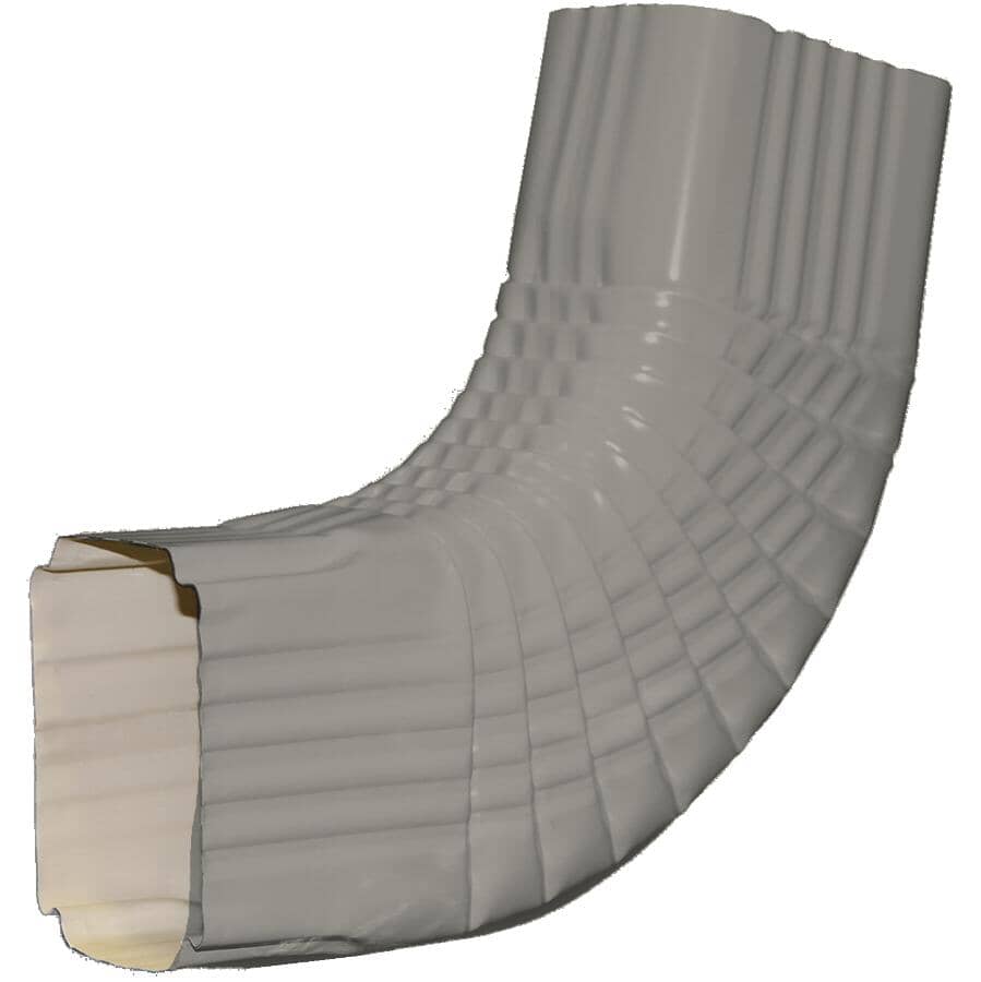 KAYCAN 2" x 3" Pearl Grey "B" Aluminum Gutter Elbow | Home Hardware