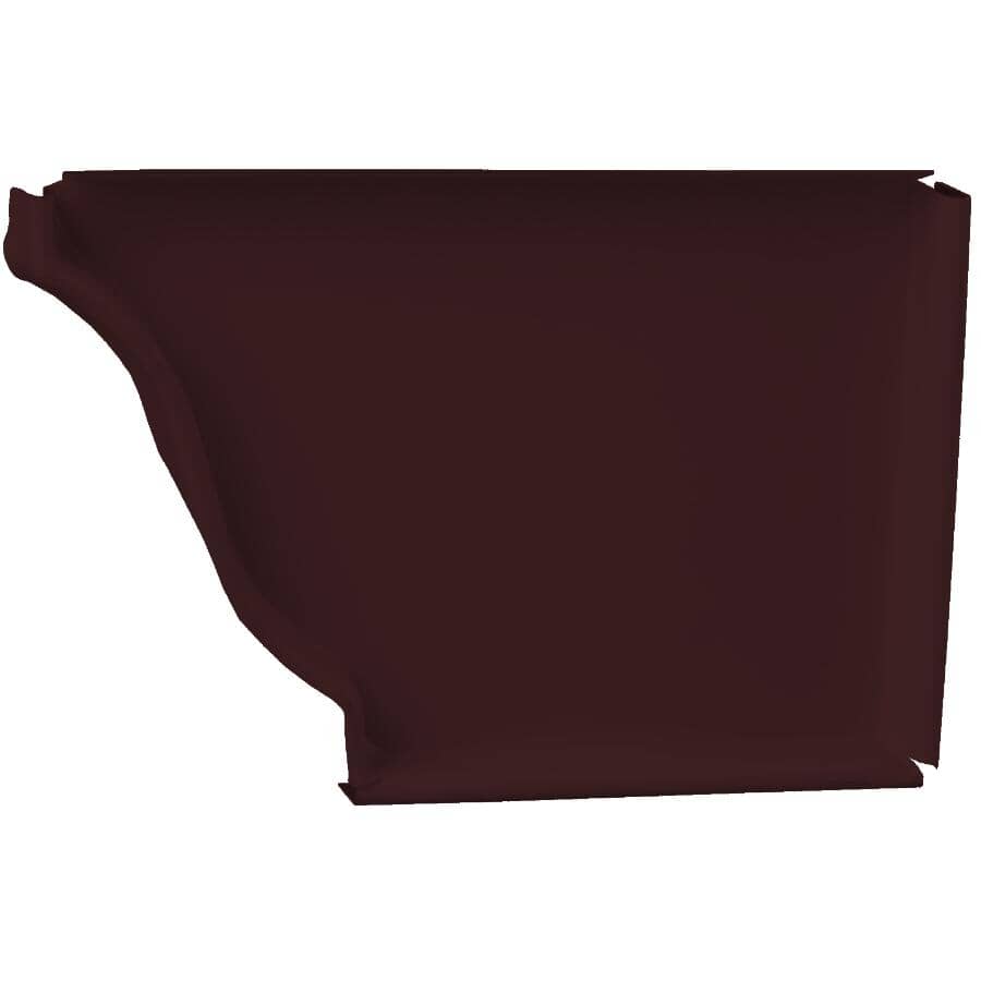 KAYCAN 5" Left Hand K Style Chocolate Brown Aluminum Gutter End Cap ...