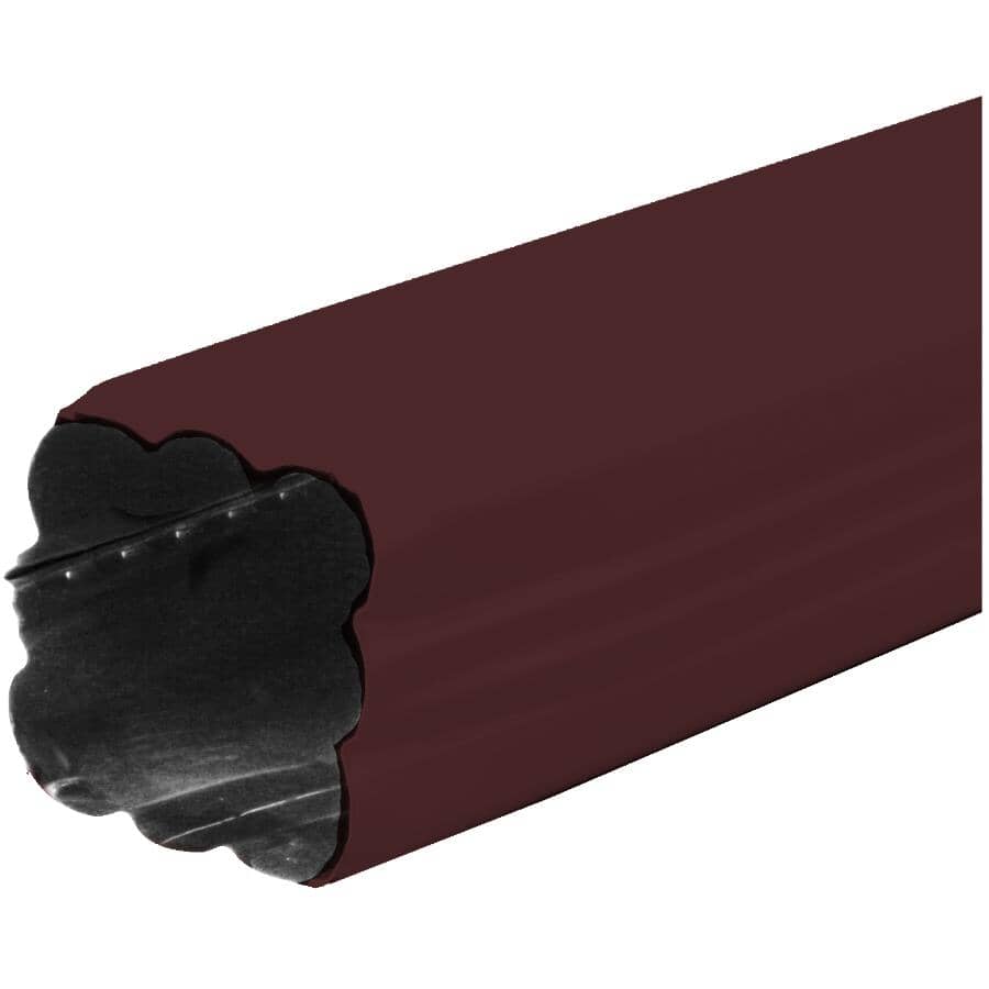 KAYCAN 2-1/2" x 2-1/2" x 10' Chocolate Brown Aluminum Gutter Downpipe ...