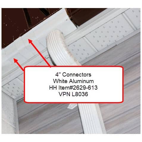 City Sheet Metal 4" White K Style Aluminum Gutter Connector | Home Hardware