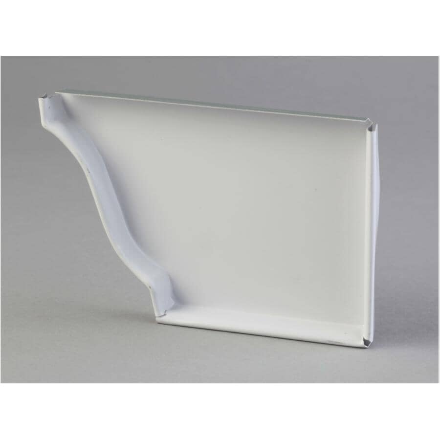 KAYCAN 4" Right Hand K Style White Semi-Gloss Aluminum Gutter End Cap ...
