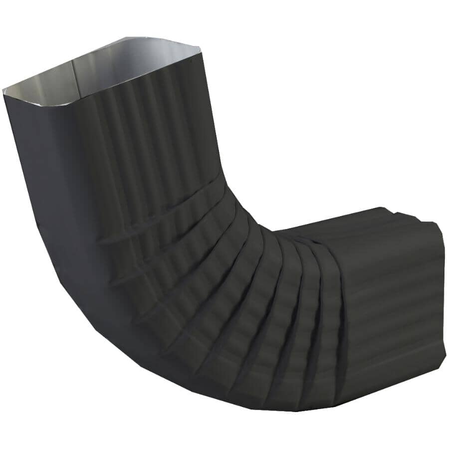KAYCAN 2" x 3" 75 Degree A Style Black Low-Gloss Aluminum Gutter Elbow ...