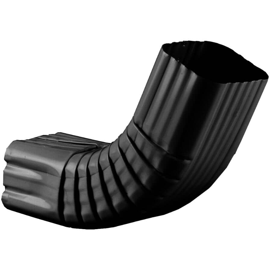 KAYCAN 2.5" x 2.5" 75 Degree Black Low-Gloss Aluminum Gutter Elbow ...