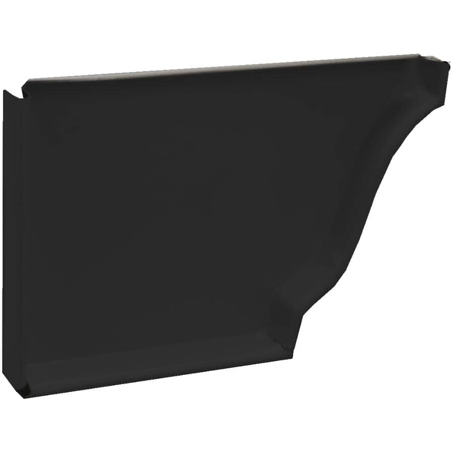 KAYCAN 5" Left Hand K Style Black Semi Gloss Aluminum Gutter End Cap ...