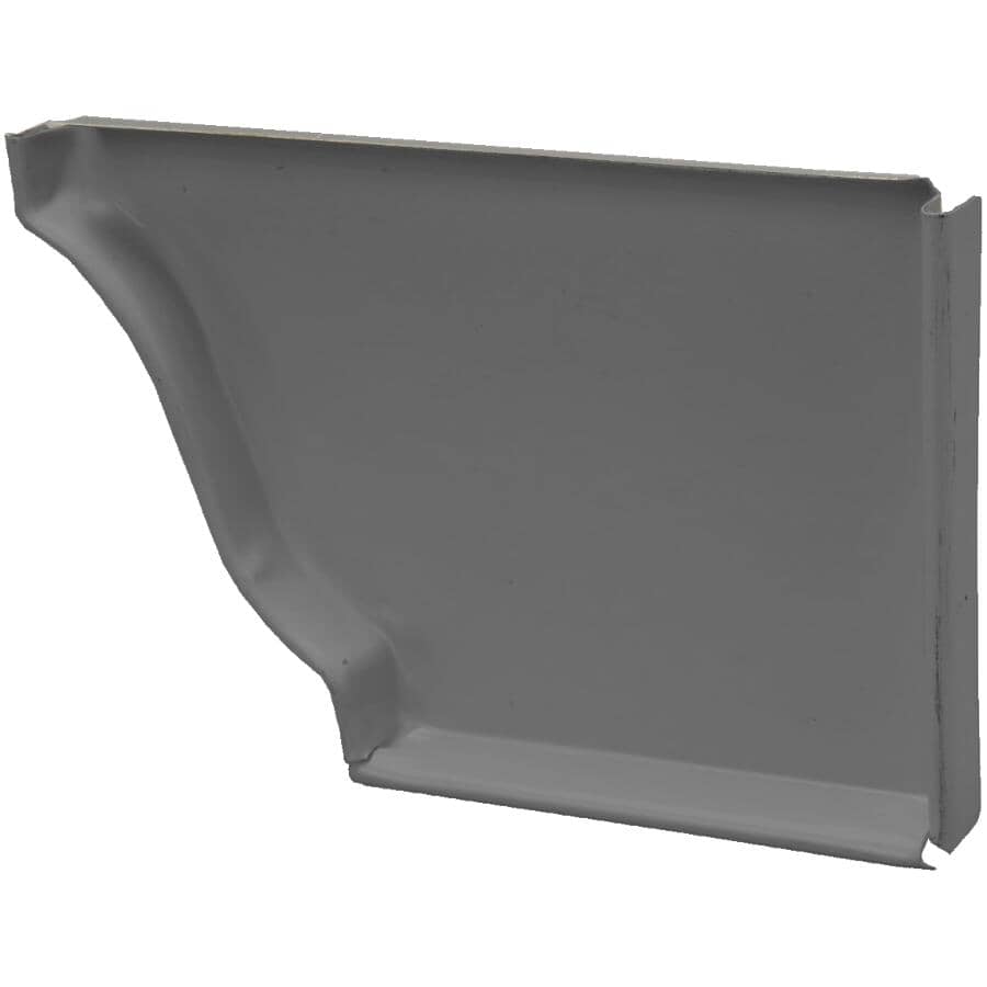 KAYCAN 5" Left Hand K Style Charcoal Aluminum Gutter End Cap | Home ...