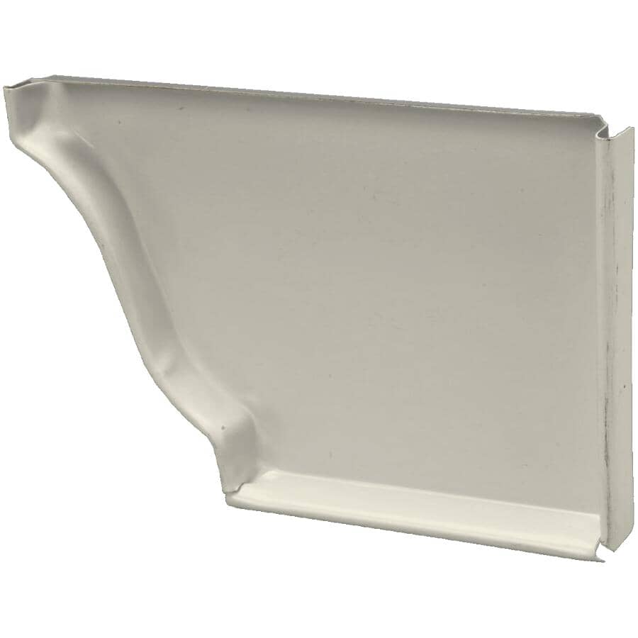 KAYCAN 5" Left Hand K Style Ivory Aluminum Gutter End Cap | Home Hardware