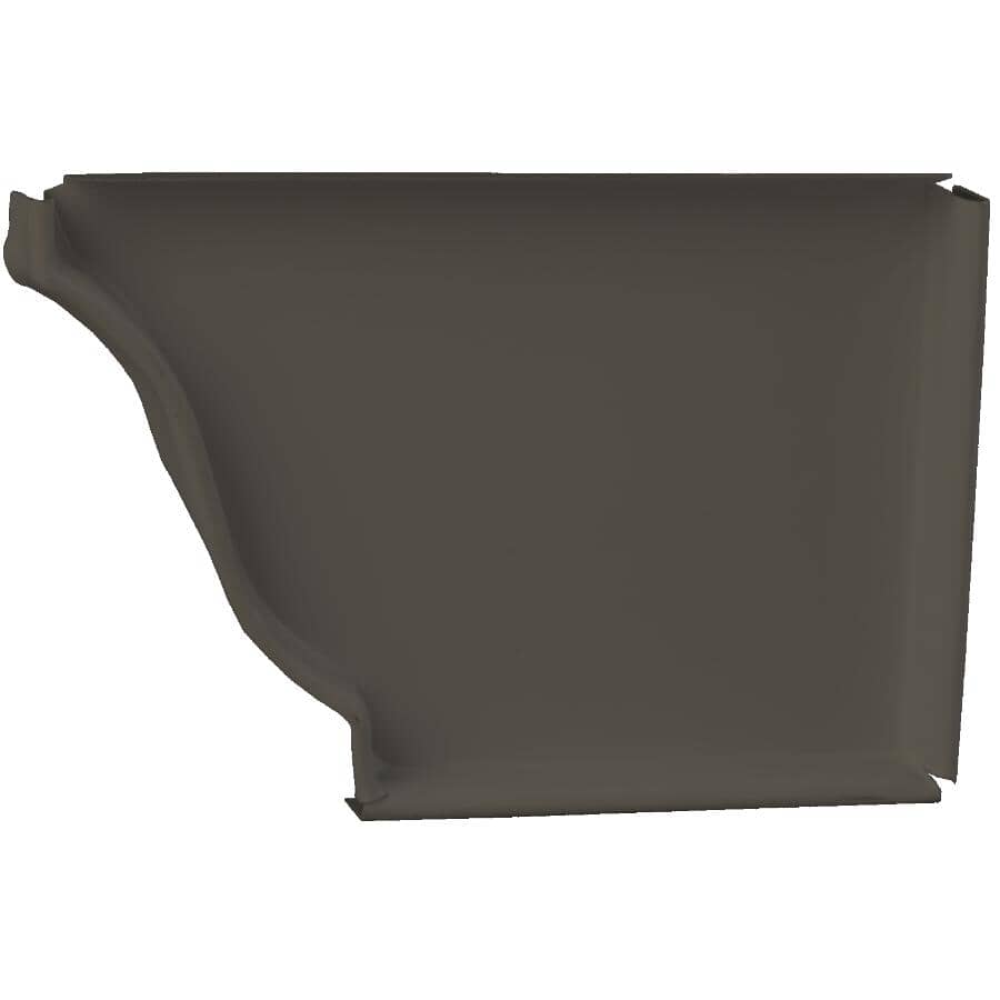 Kaycan 5" Right Hand K Style Colonial Brown Aluminum Gutter End Cap ...