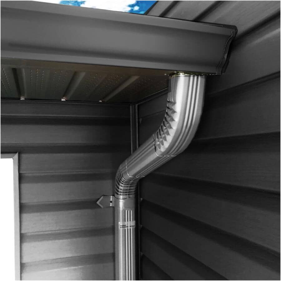 KAYCAN 2-1/2" x 2-1/2" x 10' Black Low-Gloss Aluminum Gutter Downpipe ...