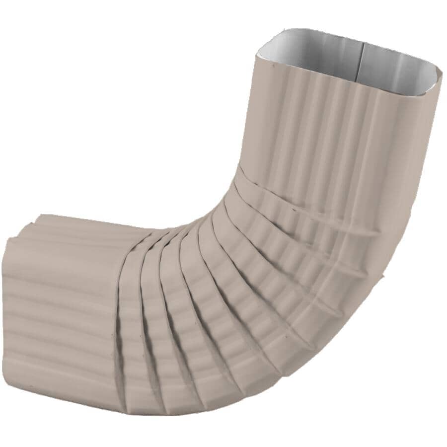 KAYCAN 2-1/2" Square Sandalwood Aluminum Gutter Elbow | Home Hardware