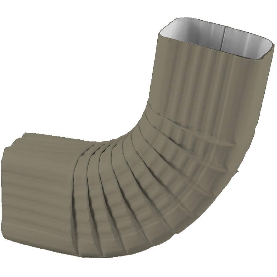KAYCAN 2-1/2" Square Prestige Beige Aluminum Gutter Elbow | Home Hardware