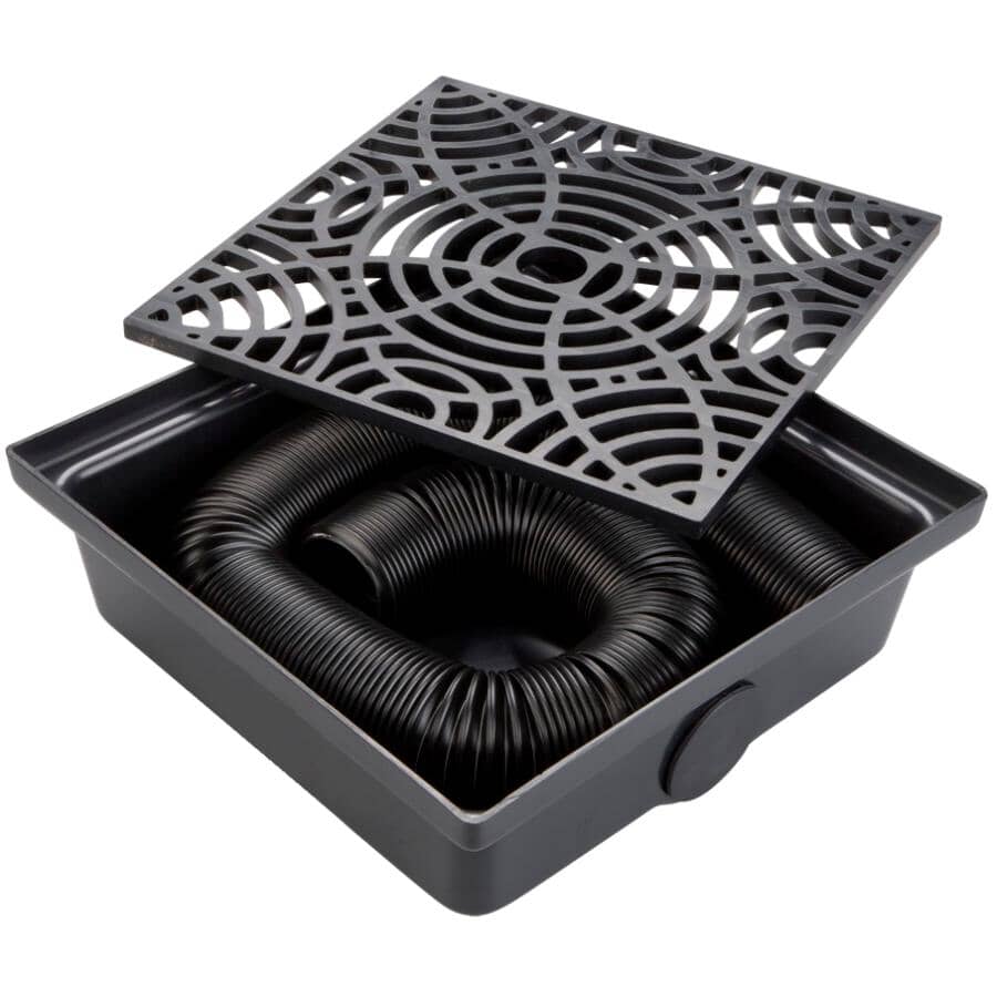 AMERIMAX 12" Black Low Profile StealthFlow Catch Basin | Home Hardware