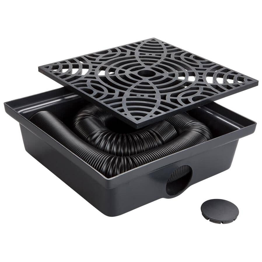 AMERIMAX 12" Black Low Profile StealthFlow Catch Basin | Home Hardware